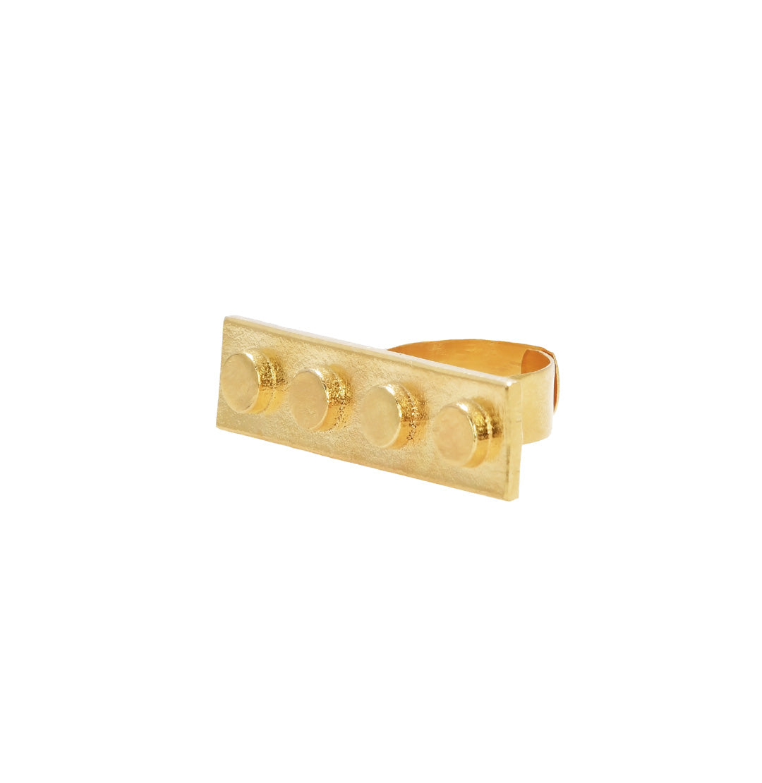Lego Horizontal Ring - Gold – Hyperbole Accessories