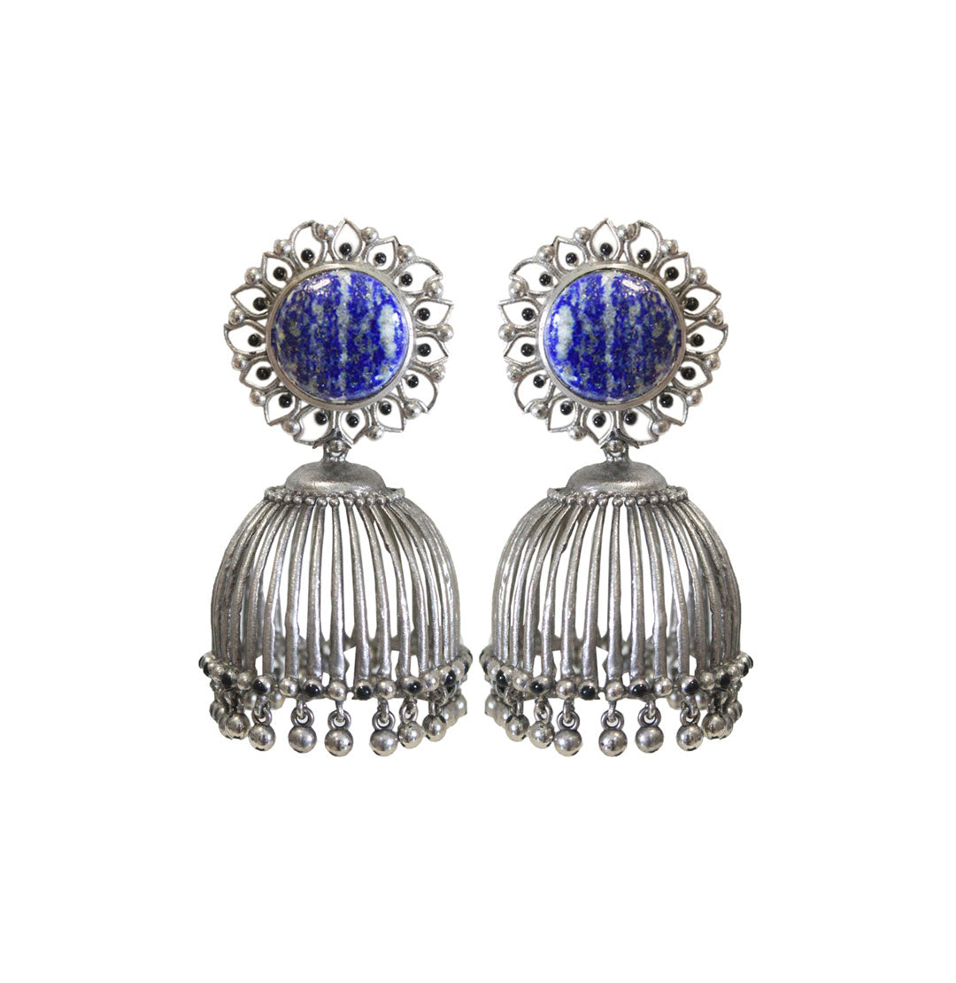Pinjra Earrings - Lapis – Hyperbole Accessories